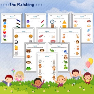 25 Printable Matching Worksheets, Match the Picture, Matching ...