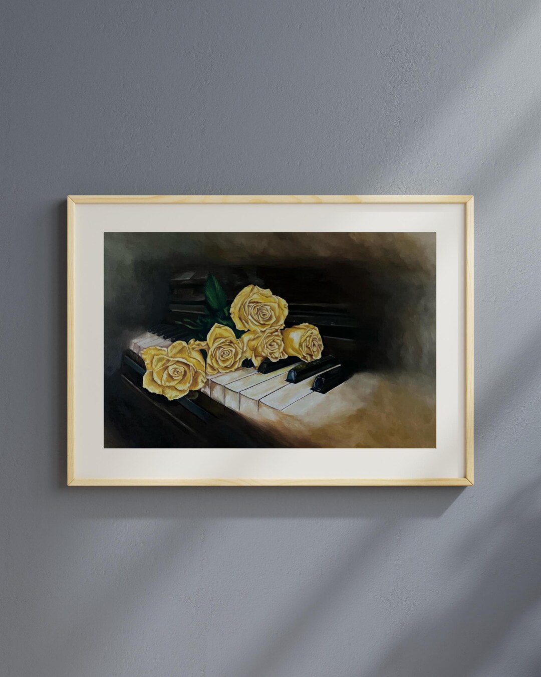 Yellow Roses Art Print: Halftone Piano Still Life, Limited Edition ...