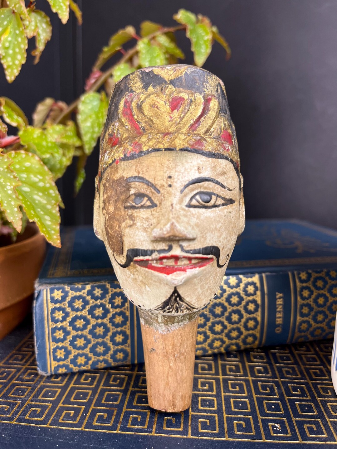 Antique Wooden Marionette Head, Hand-carved, Hand-painted, Puppet Head ...