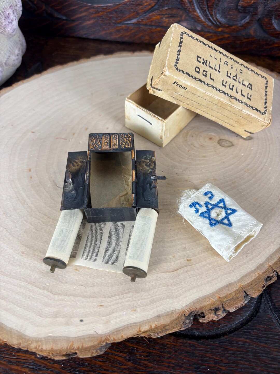 Vintage Jewish Tefilah Scroll in Ark, Israel, Judaism, Religious, Torah ...