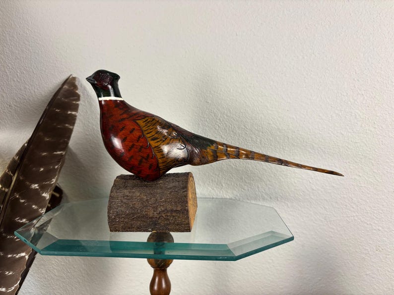 Big Sky Carvers Wood Ring-neck Pheasant, Folk Art, Hand-painted, Hand ...