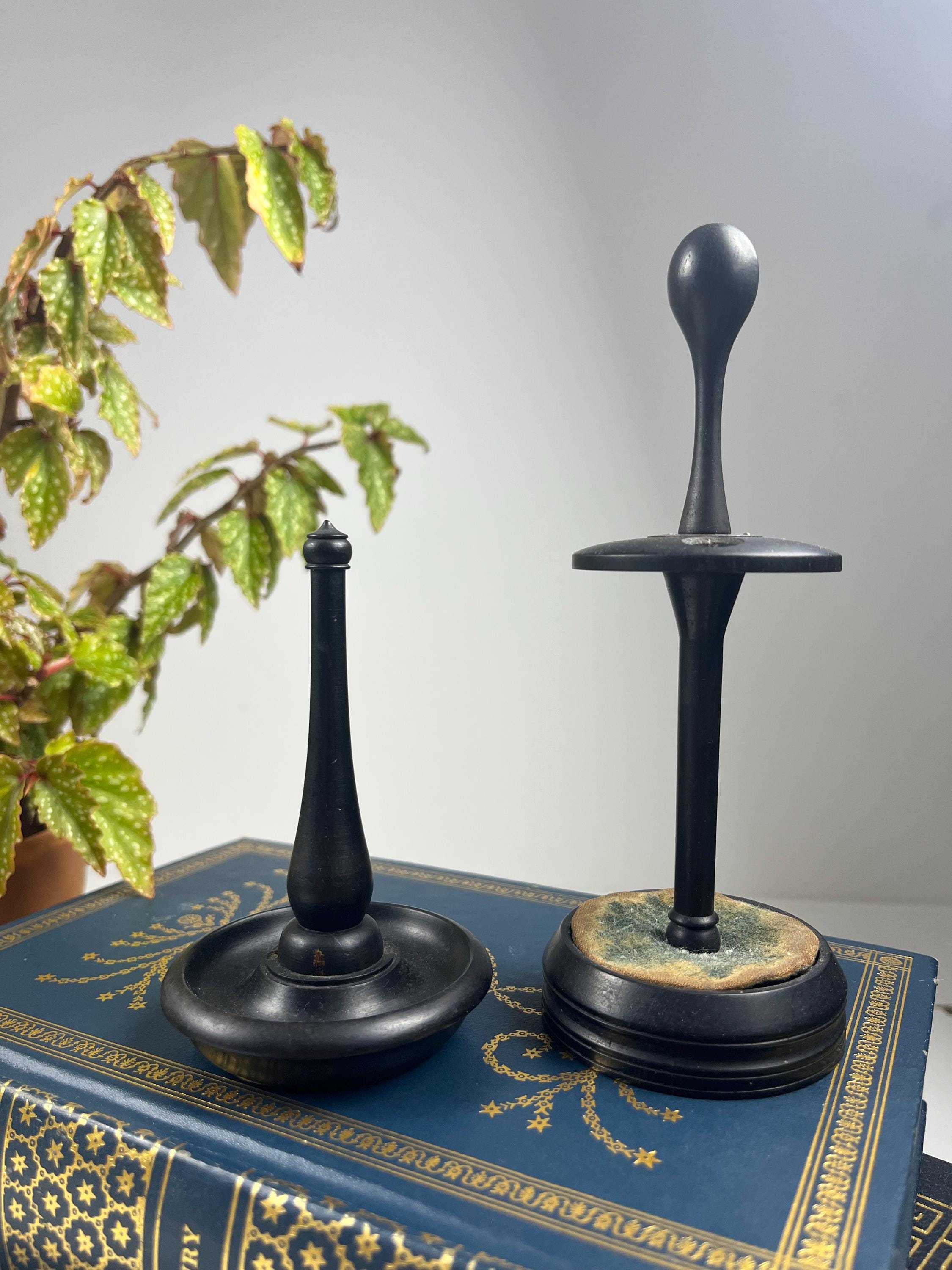 Antique 1916 Edwardian Hat Pin Stand/holder, Made From Ebony Wood ...
