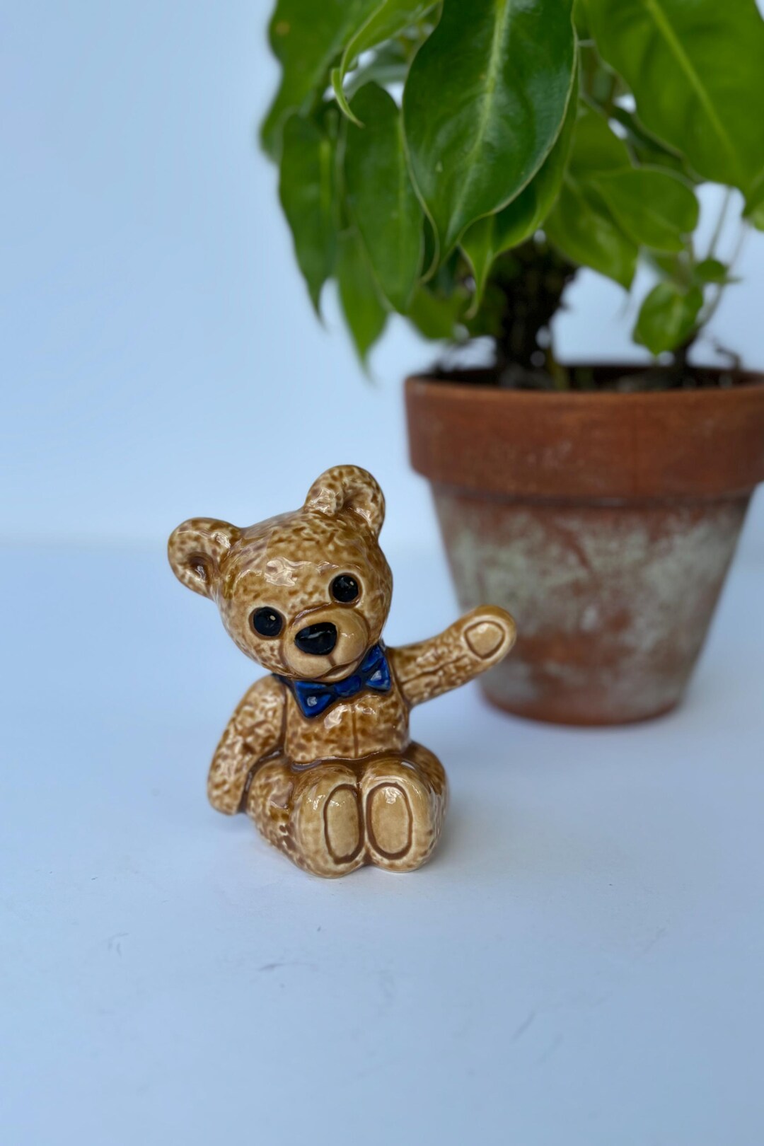 Goebel West Germany Teddy Bear Figurine W/blue Bow, #36 540 Porcelain ...