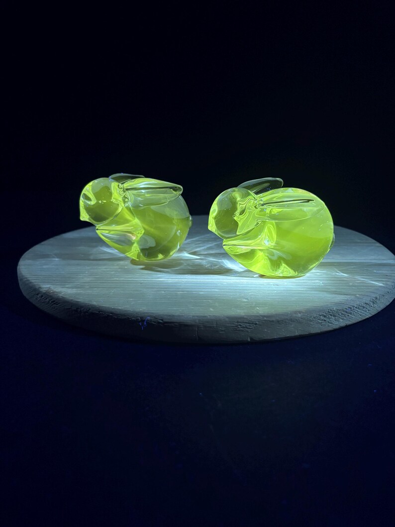 Vintage Balos Mouth-blown Glass Rabbit, Bunny, Art, Manganese, It Glows ...