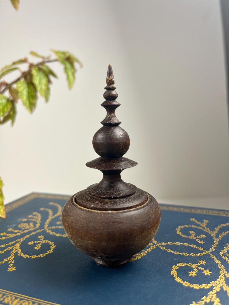 Hand-turned Wooden Finial Box, Stash Box, Ring Box, Earring Box, Home ...