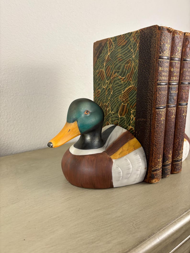 Mallard Duck Ceramic Bookends, Flying, Birds, Books, Reading ...