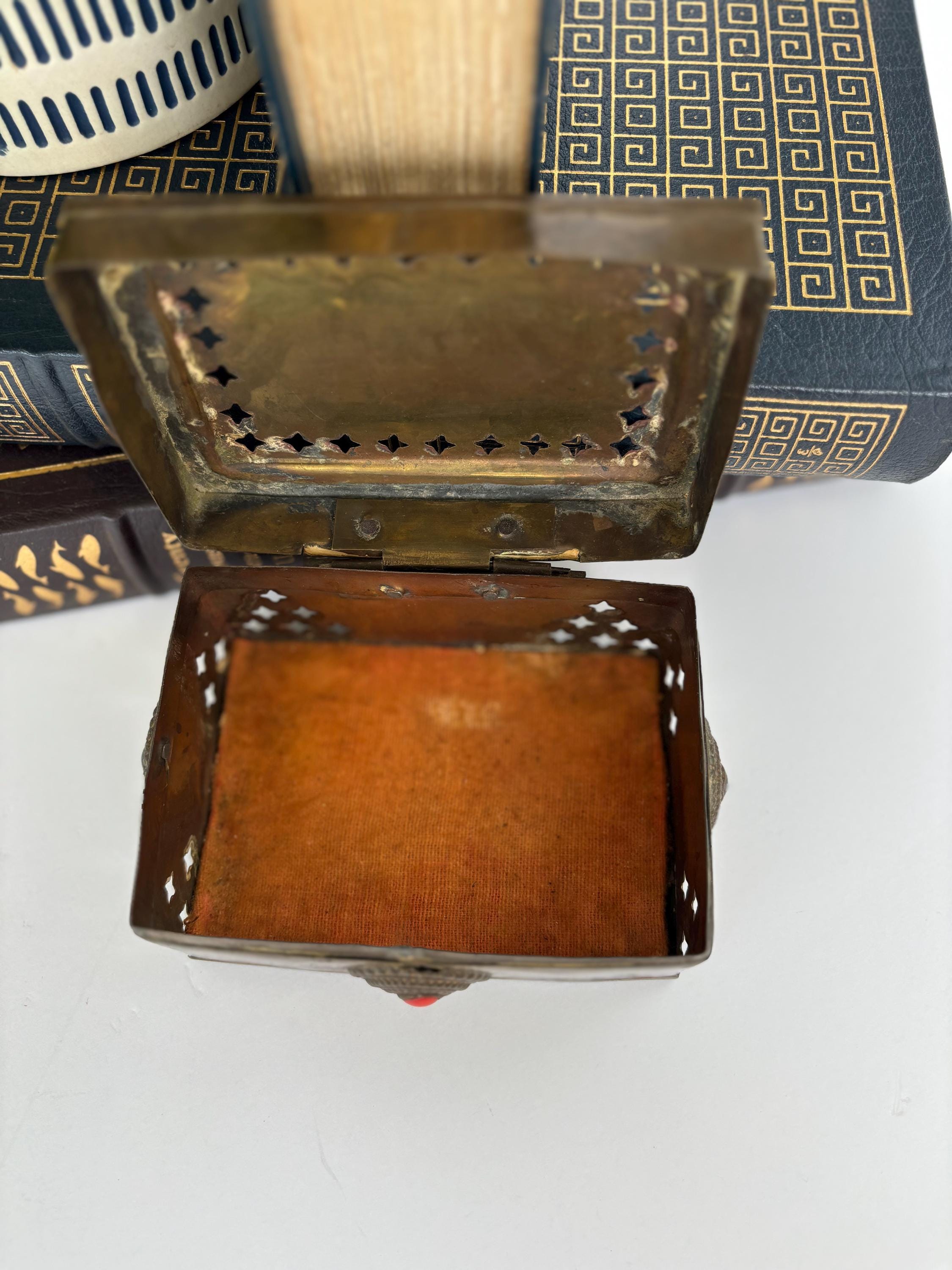 Vintage Mid Century Brass Cricket Box, Stash Box, Jewelry Box, Trinket ...