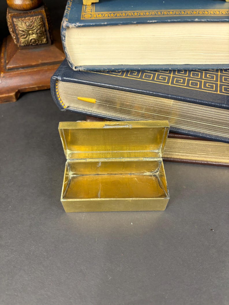 Antique Brass Chinese Planter and Stamp/spice Box With Gemstones ...