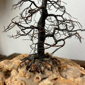 Handcrafted Large Agate With Copper Wire Tree Sculpture, Mid-century ...