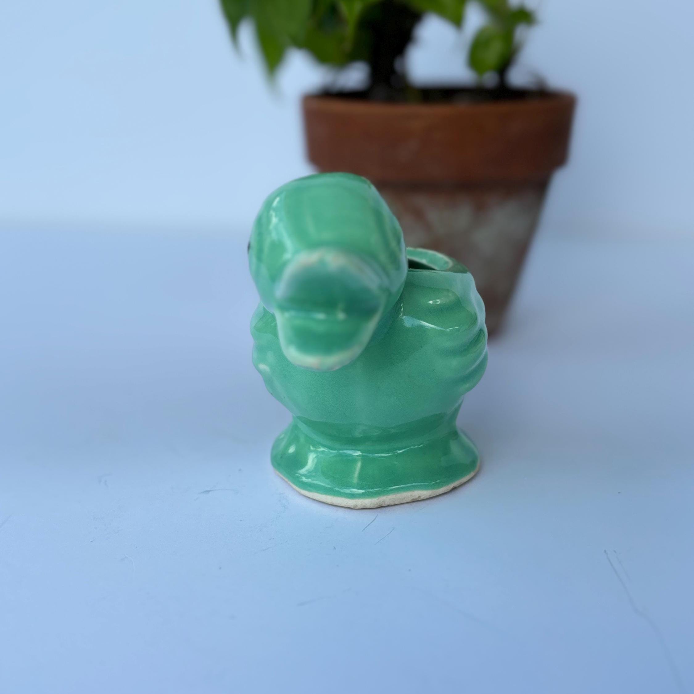 1950 Mccoy Baby Duck Planter in Aqua Teal, Pottery Duck Planter Glazed ...