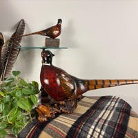 Hand-carved Pheasant Sculpture, Realistic Wooden Bird Figurine ...