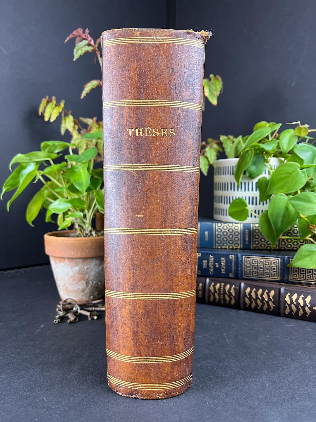 Rare Antique Book of Original 1889 to 1891 Theses Bound in Leather With ...