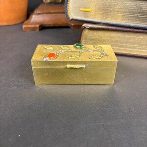 Antique Brass Chinese Planter and Stamp/spice Box With Gemstones ...