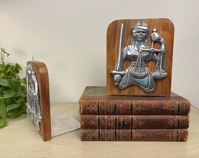 Lady Justice Wooden Bookends, Justice is Blind, Freedom, Attorney ...