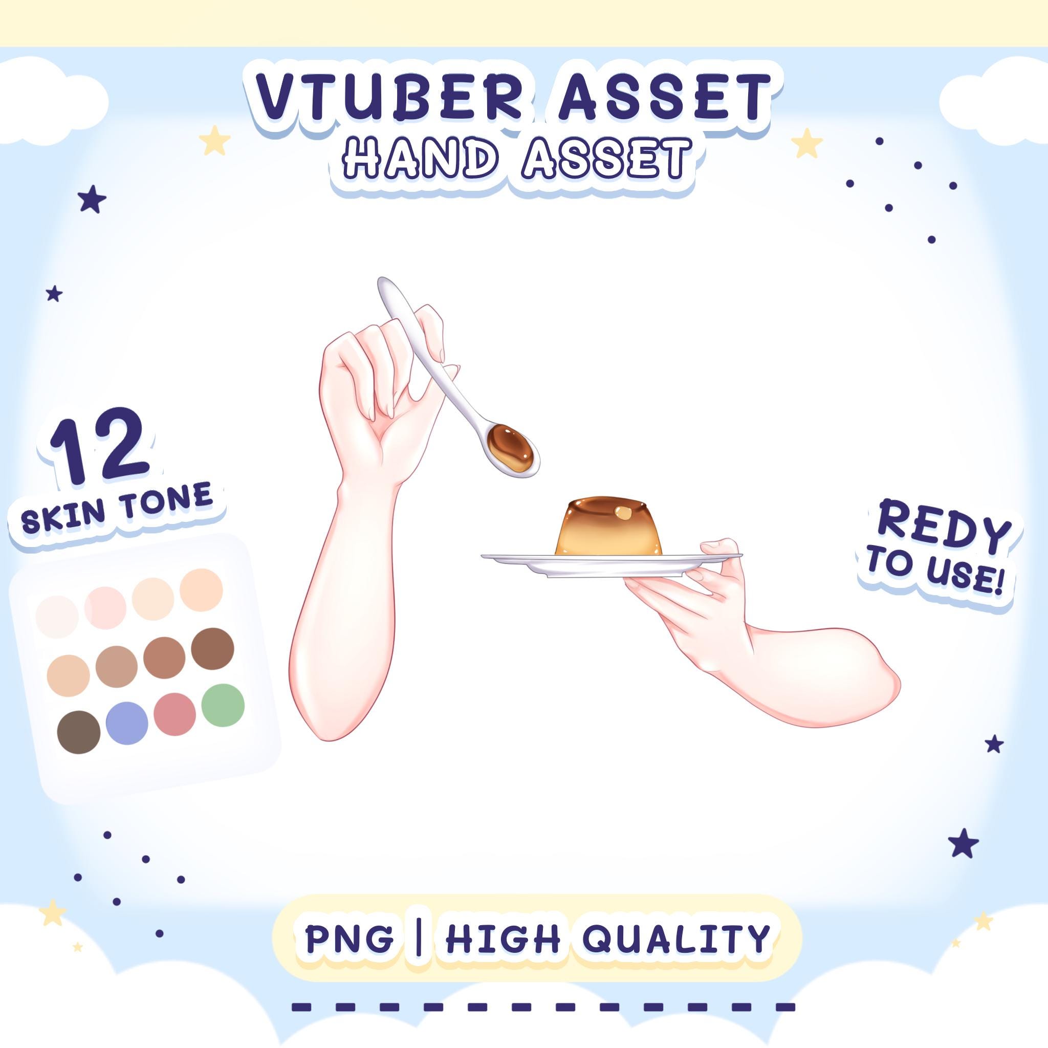 Vtuber Asset - Eating Pudding - Etsy