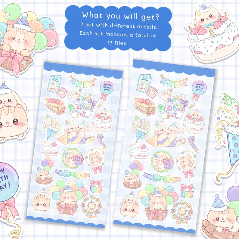 Cute Birthday Sticker Png Sticker, Goodnote Sticker, Clipart, Planner ...