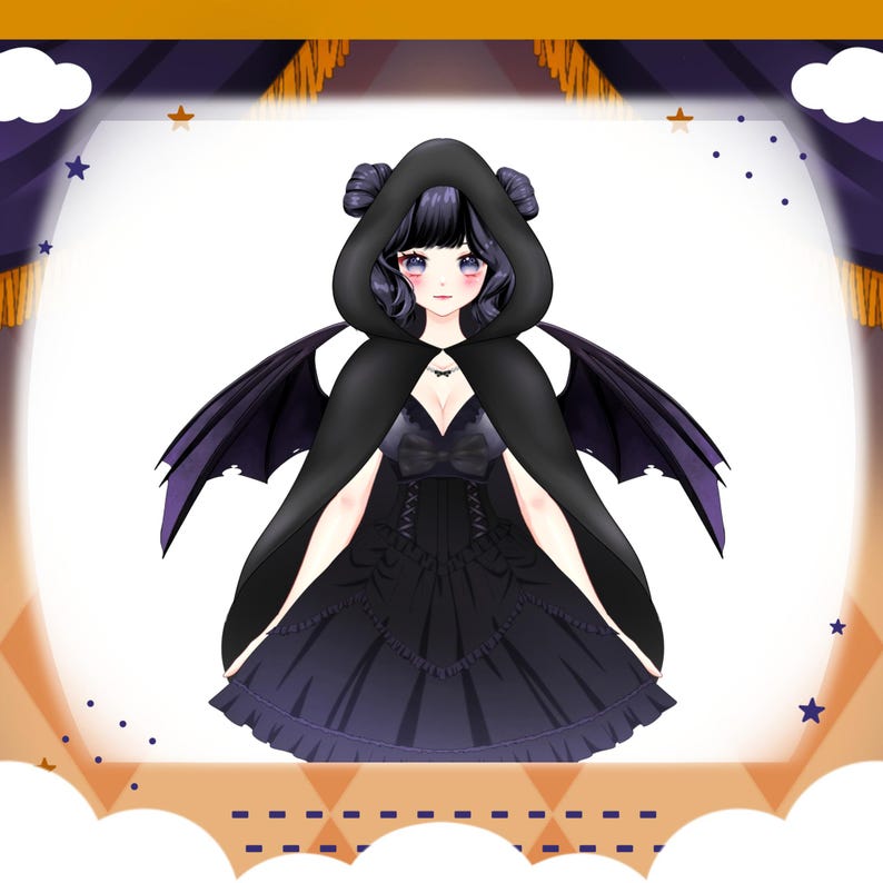 Halloween Vtuber Asset - Black Veil - Etsy