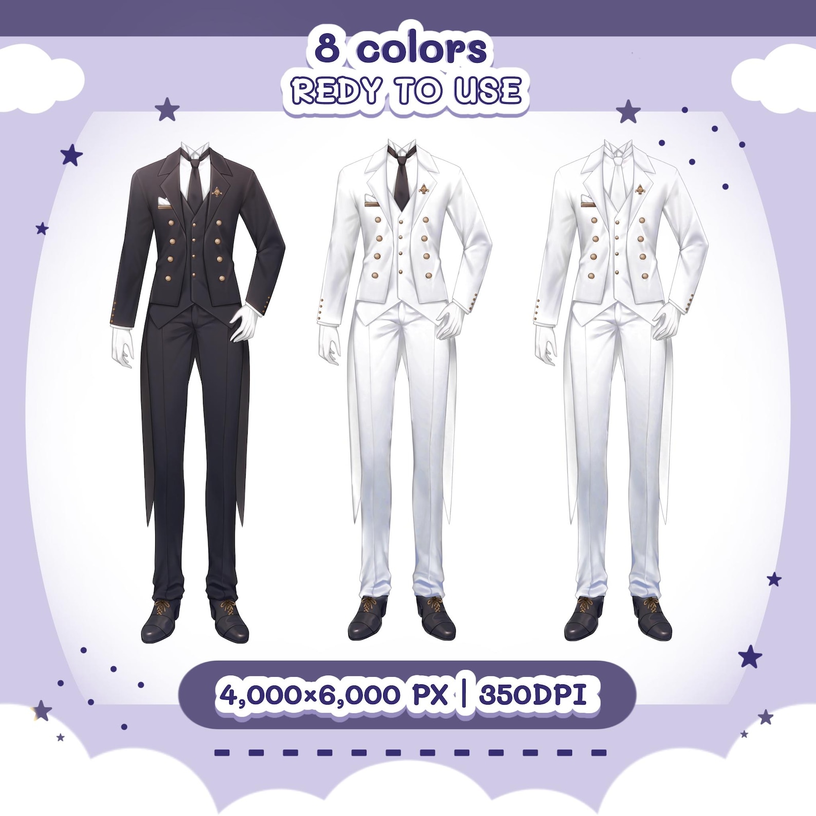 Vtuber Asset - Suits Outfit - Etsy