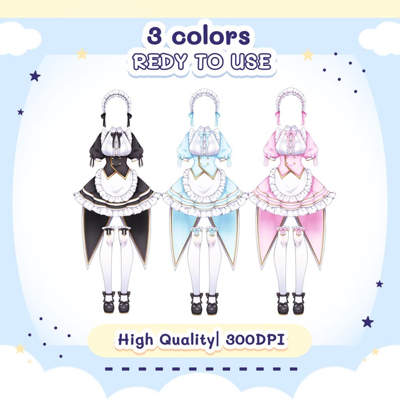 Vtuber Asset - Maid Outfit - Etsy