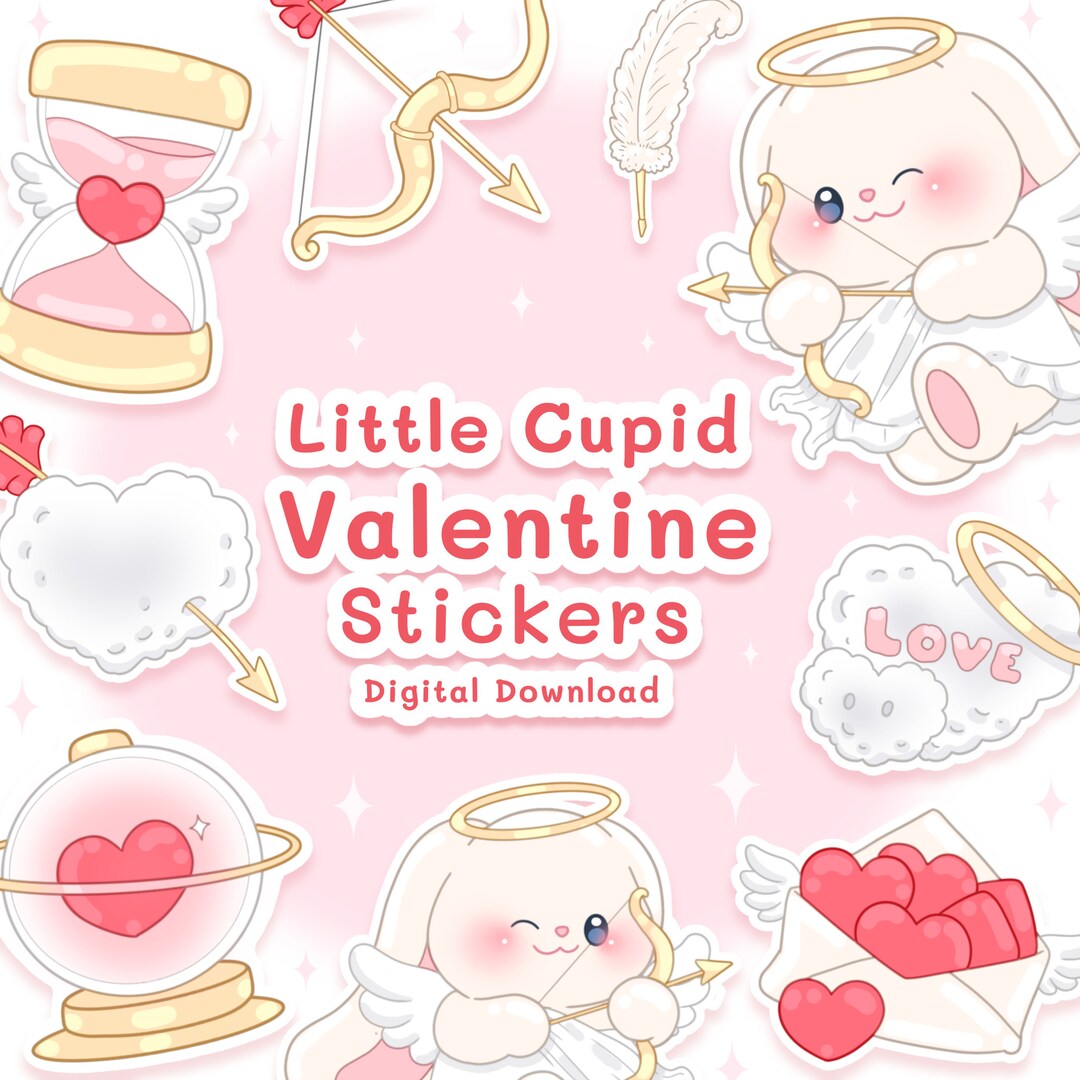Cute Cupid Valentine Stickers Png Sticker, Goodnote Sticker, Clipart ...