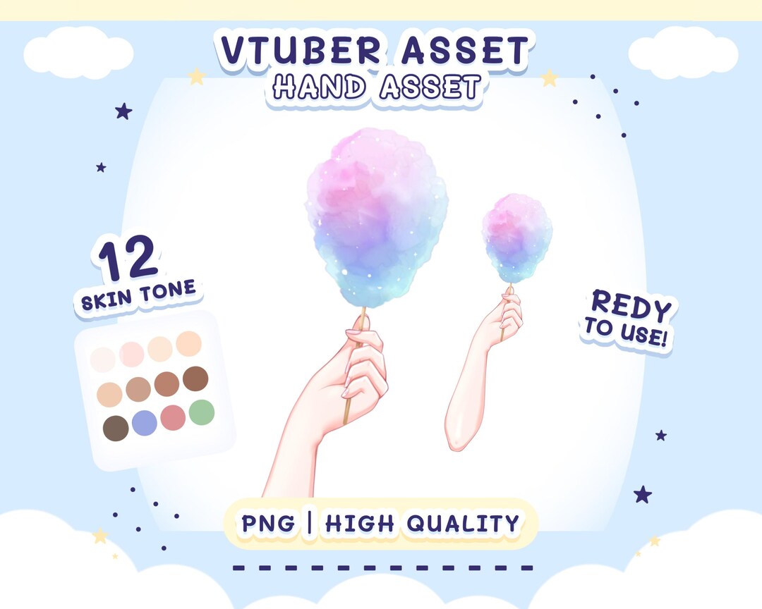Vtuber Asset - Hand Holding Cotton Candy - Etsy