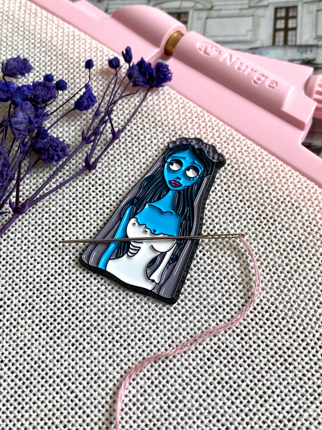 Gothic Enamel Needle Minder, Fantasy Needle Minder, Spooky Bride ...