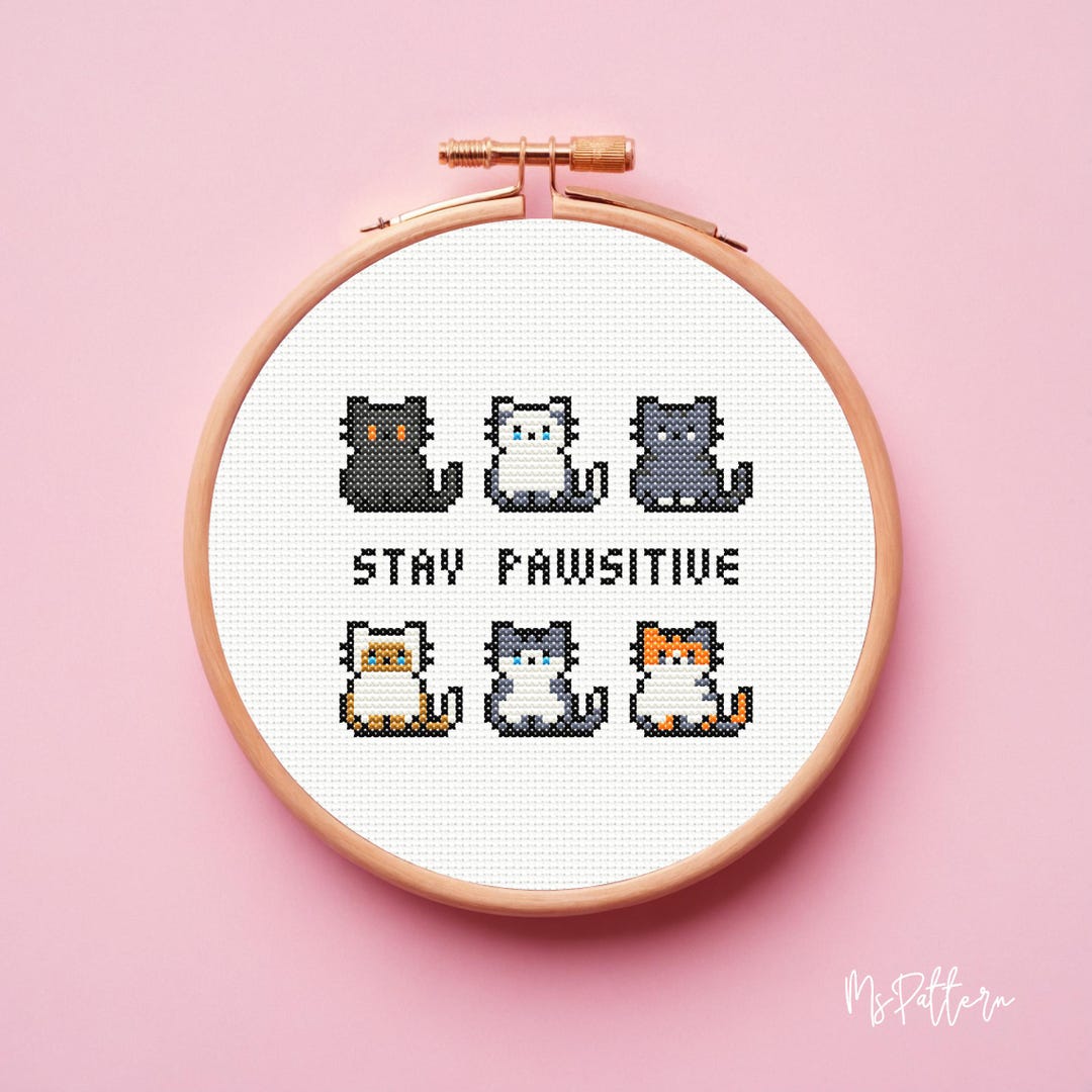 Cats Cross Stitch Pattern, Easy Cross Stitch PDF, Cross Stitch Chart ...