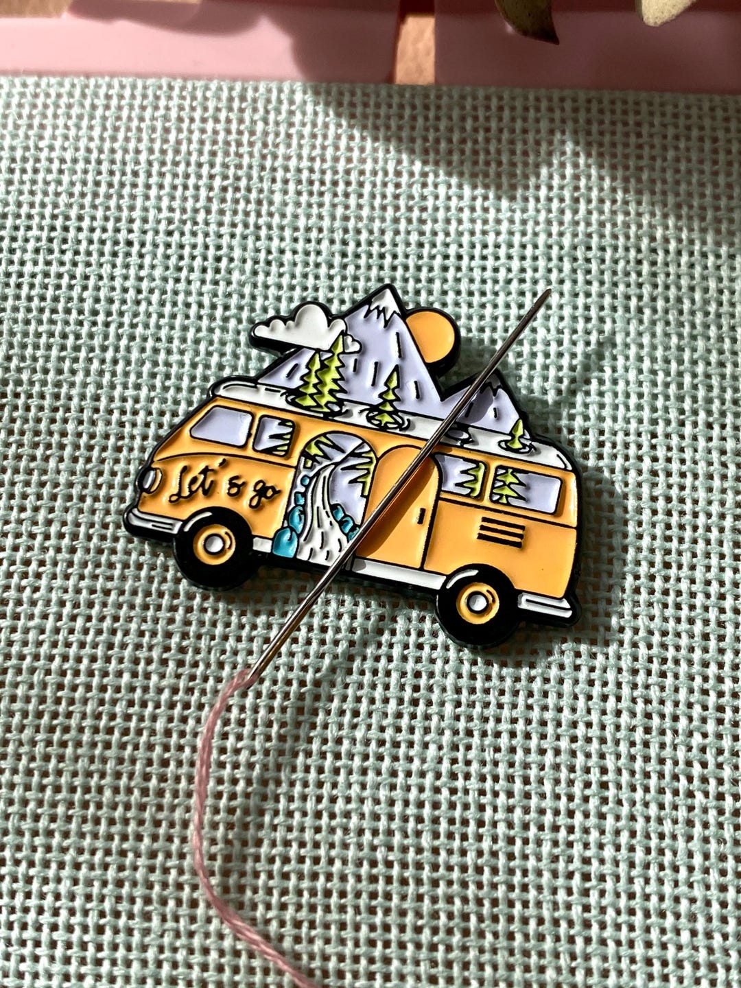 Camper Van Needle Minder, Camping Needleminder, Mountain and Trees ...