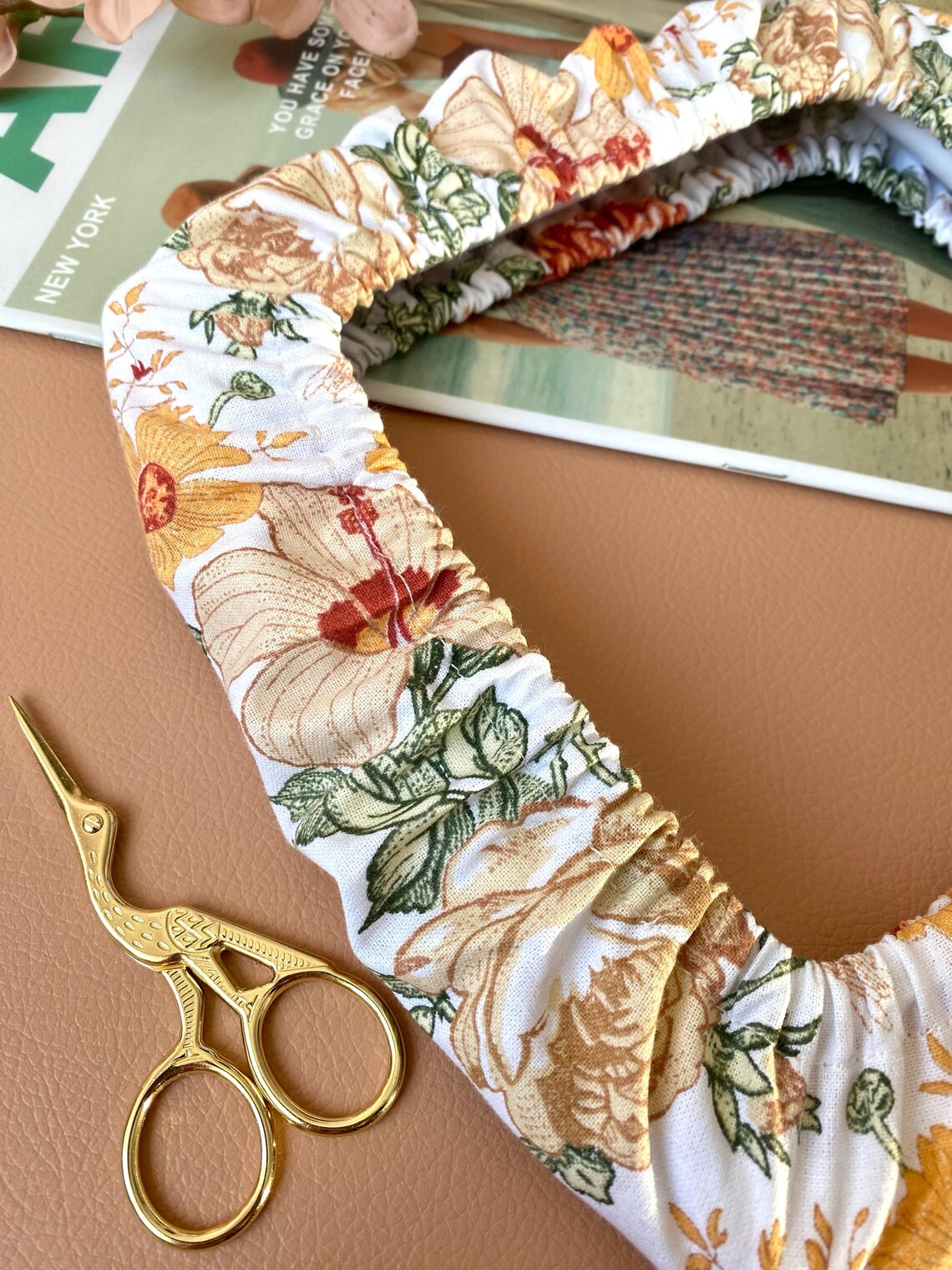 Floral Grime Guard for Q-snaps and Nurge Hoop Frames, Hoop Cover, Cross ...