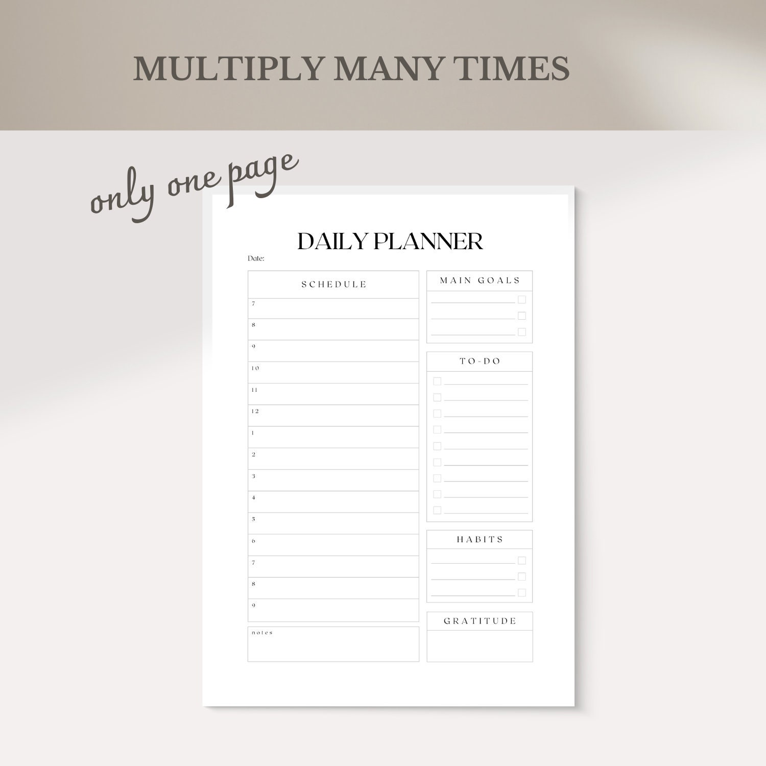 Daily Journal Template Schedule Todo List Digital Download Printable ...