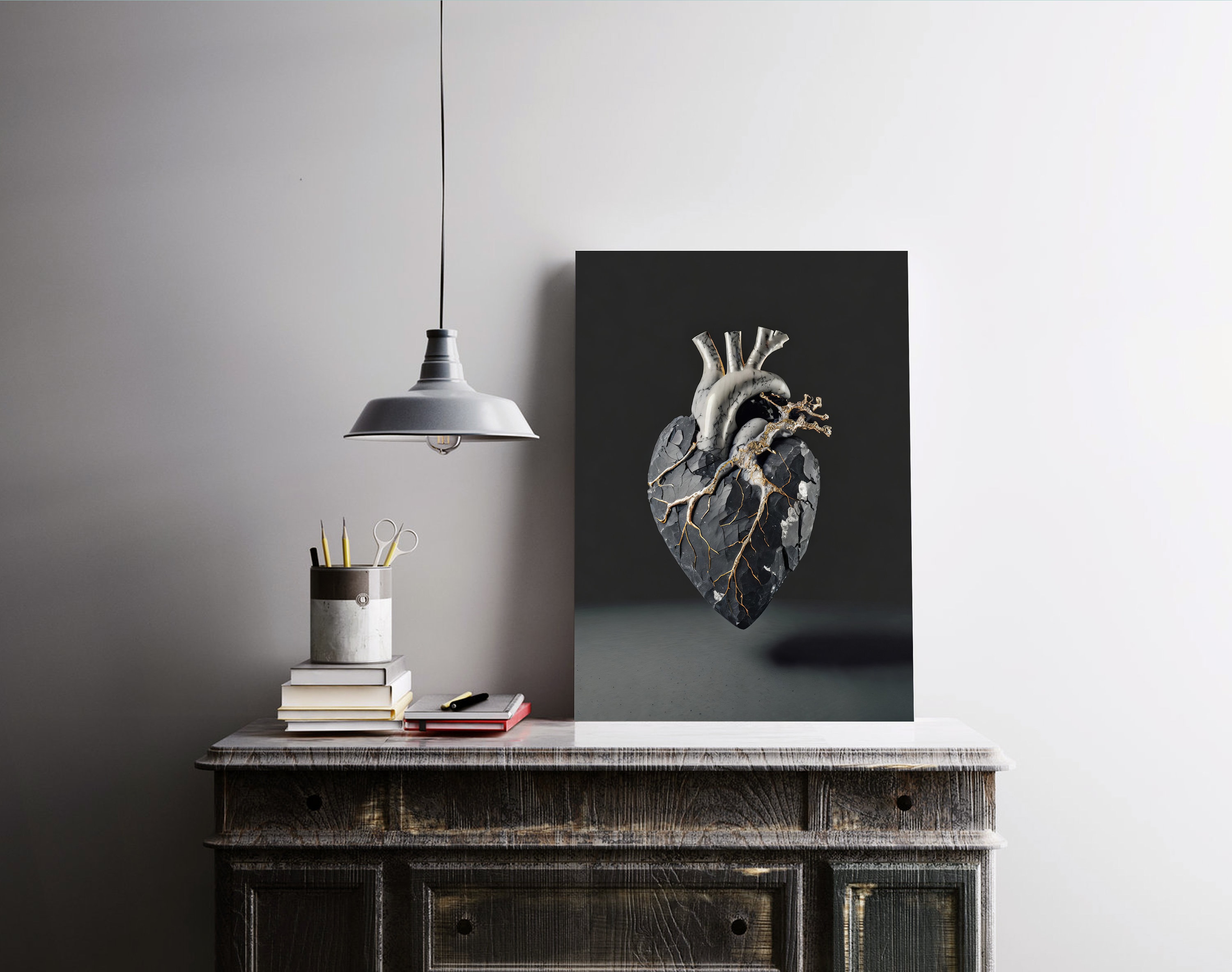 Kintsugi Stone Heart (digital Art) - Etsy UK