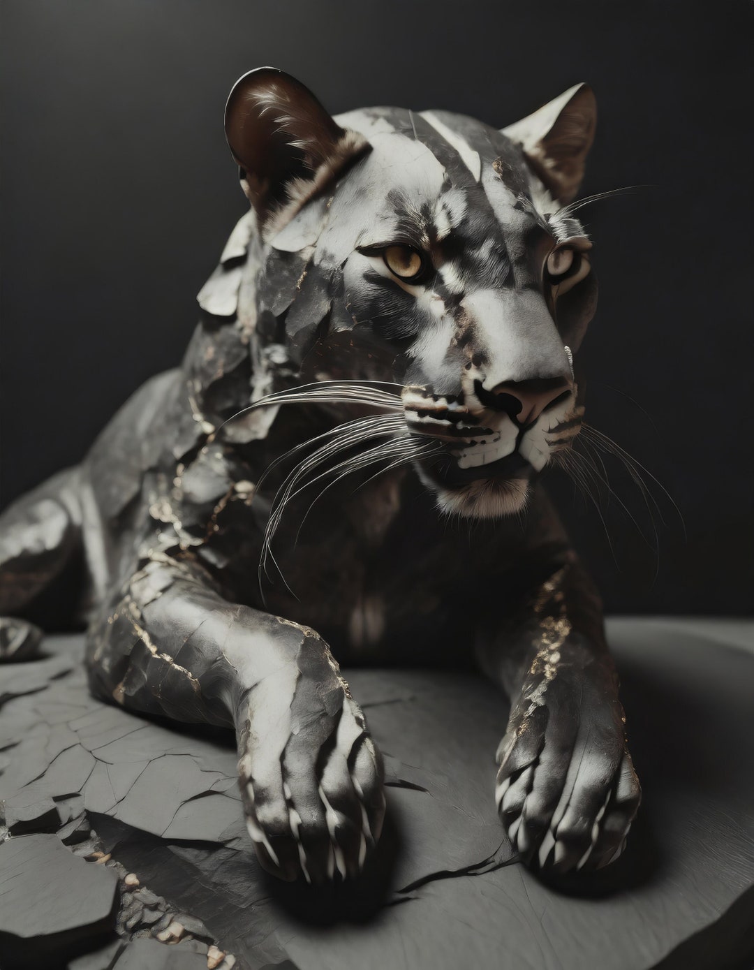 Panther Statue (digital Art) - Etsy