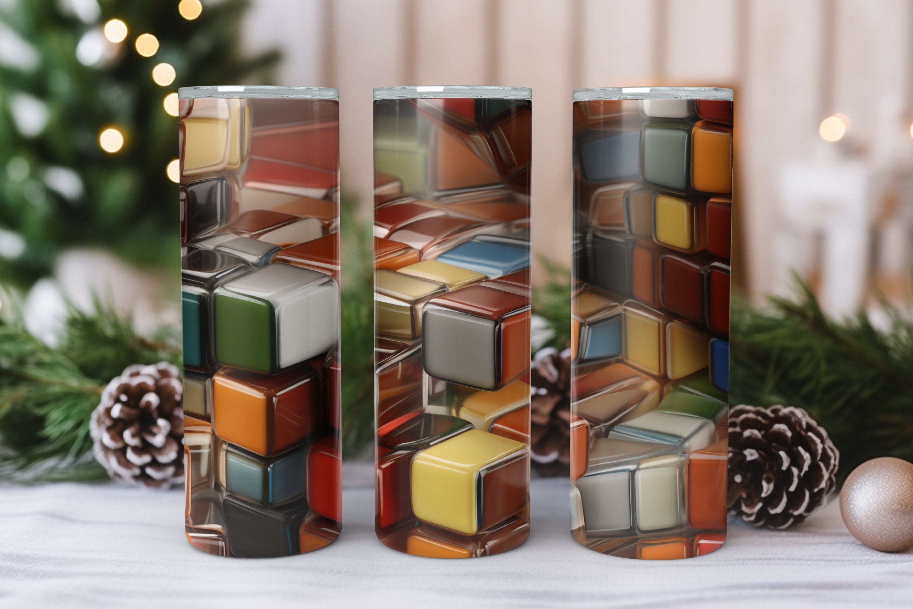 Rubik's Cube Tumbler Wrap Daisies Digital Download 20oz - Etsy