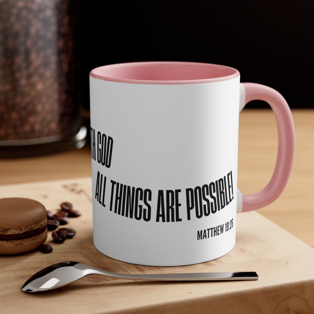 Bible Scripture Accent Coffee Mug, Coffee Mugs, Quote Mug, Cups For ...