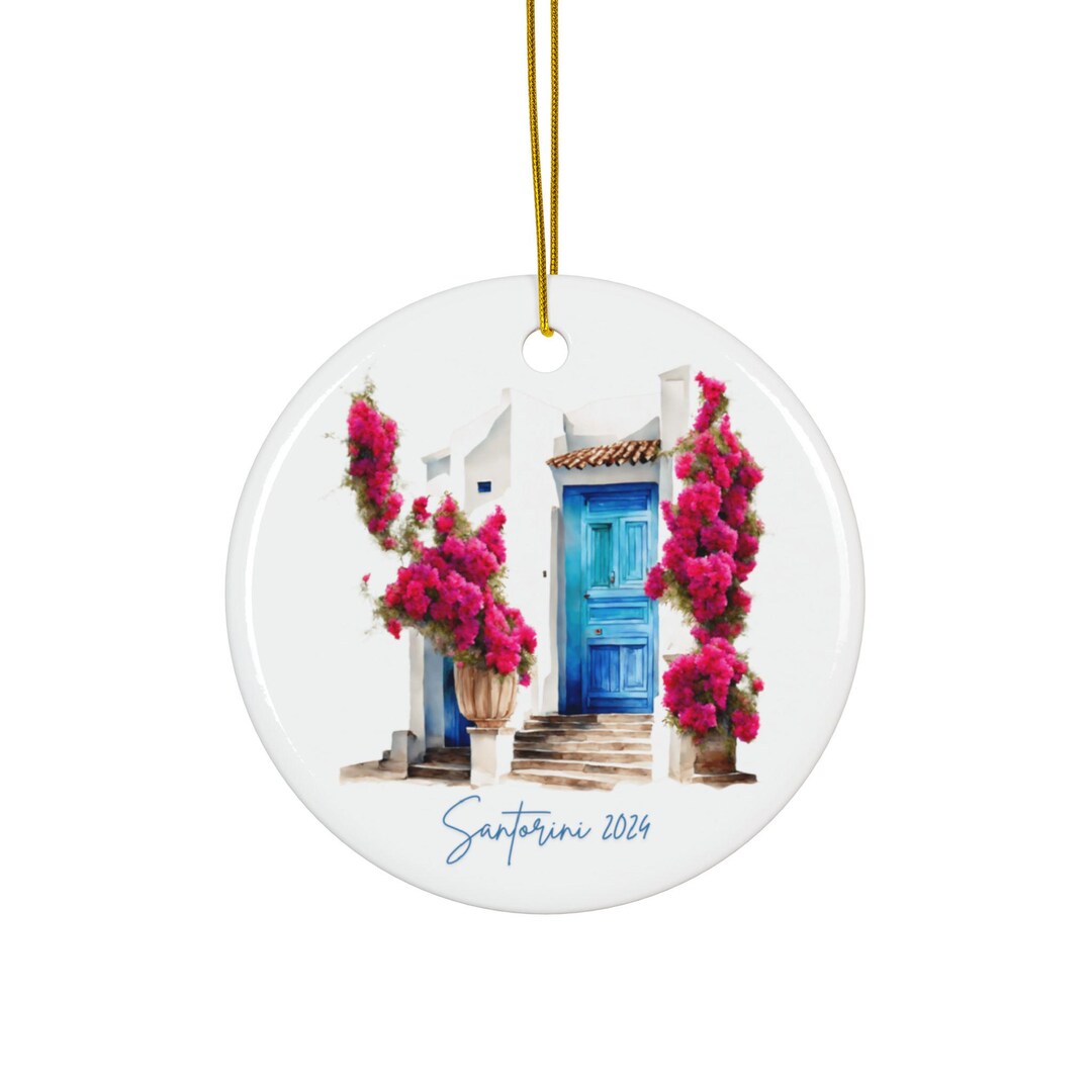 Santorini Landmark Ornament: Personalized Keepsake for Your Travels ...