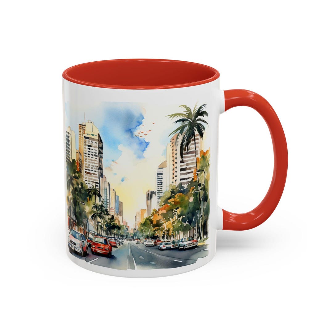 São Paulo Brazil Coffee Mug: Vibrant Watercolor Cityscape, Customizable ...