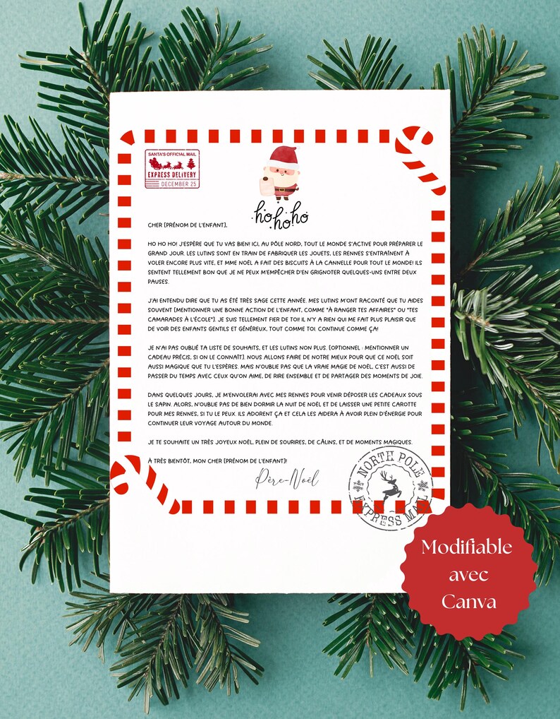 Printable Template of Editable Personalized Letter From Santa Claus ...