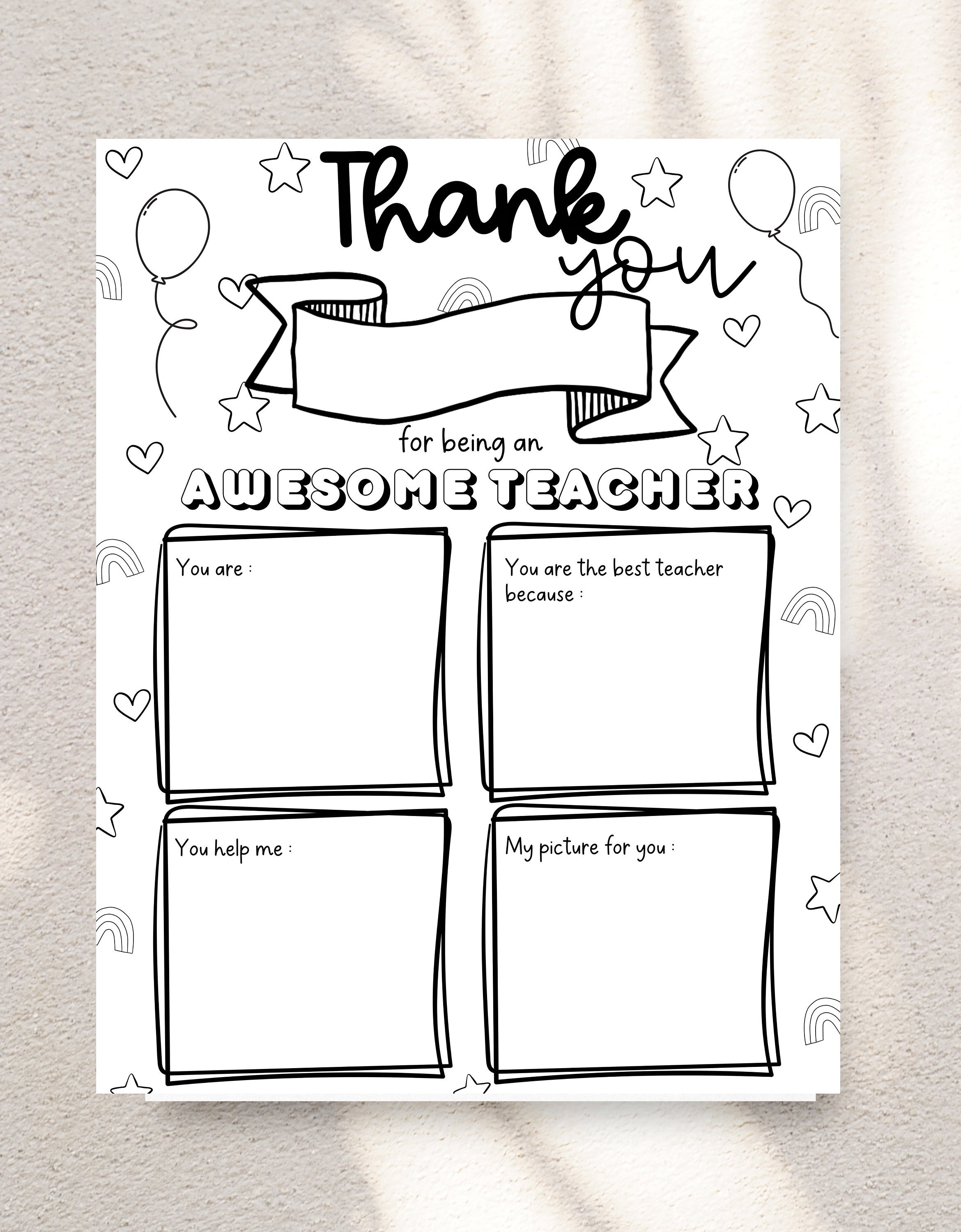 End of Year Card for Teacher, Teacher Gift, Personalized Gift for ...