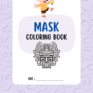 20 Mask Coloring Pages, Printable PDF, Digital Download, Cute Mask ...
