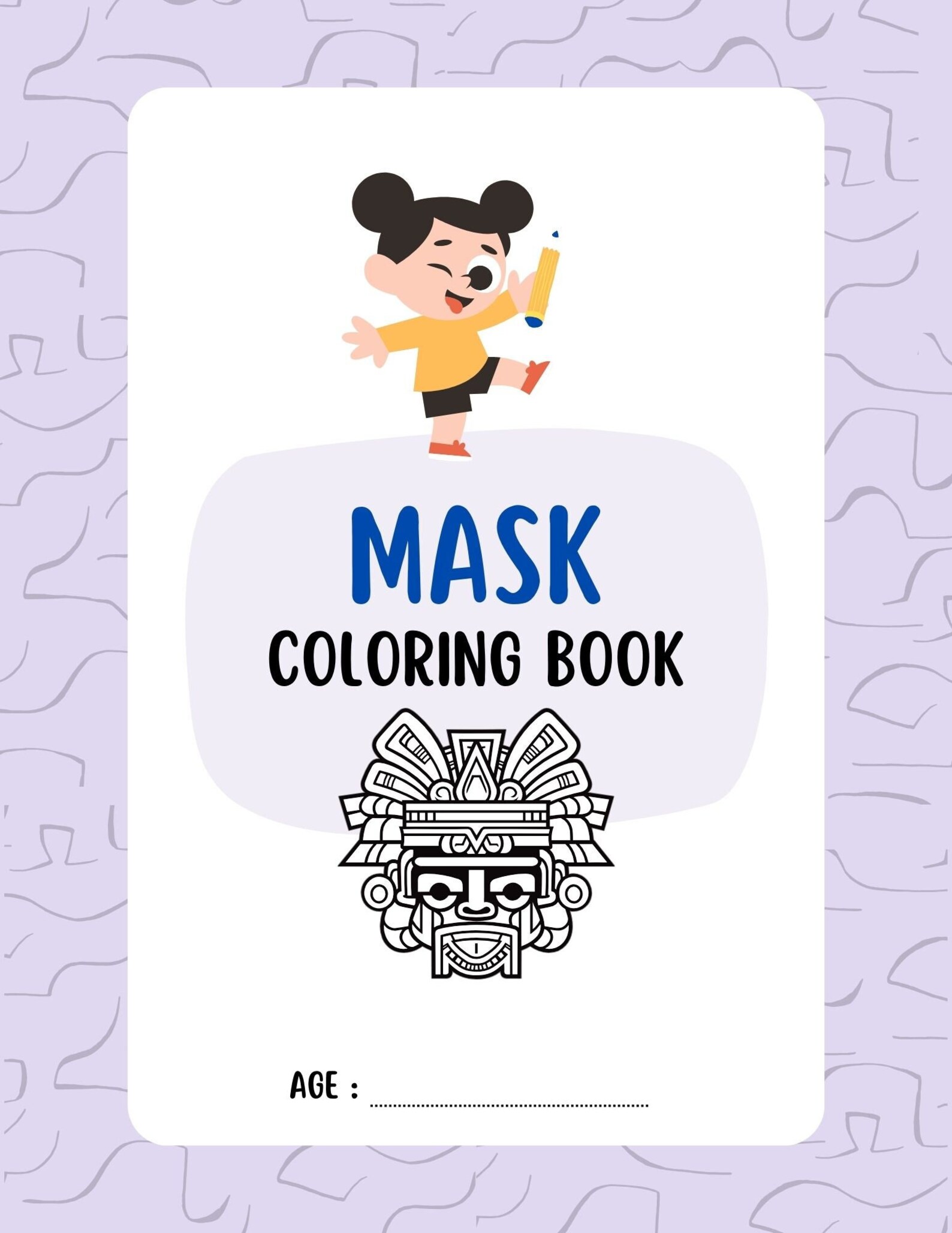 20 Mask Coloring Pages, Printable PDF, Digital Download, Cute Mask ...