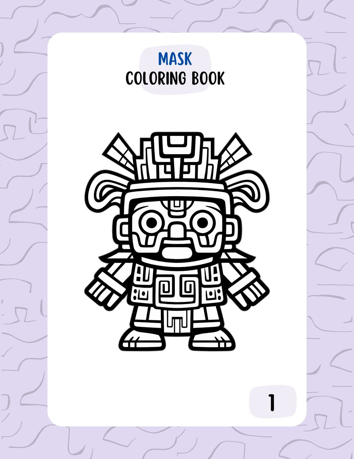 20 Mask Coloring Pages, Printable PDF, Digital Download, Cute Mask ...