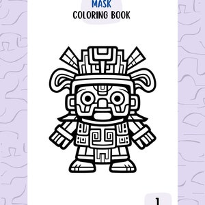 20 Mask Coloring Pages, Printable PDF, Digital Download, Cute Mask ...