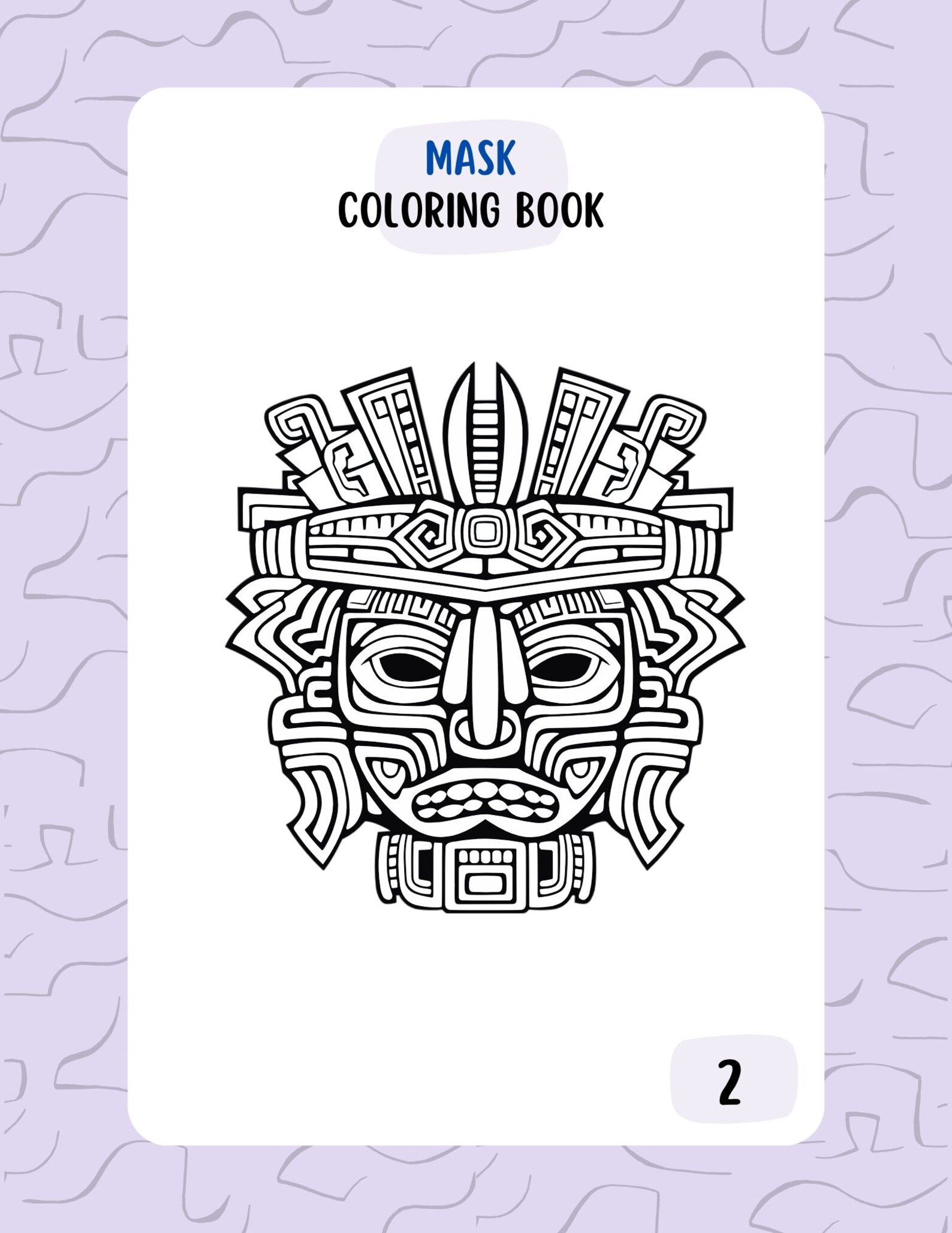 20 Mask Coloring Pages, Printable PDF, Digital Download, Cute Mask ...