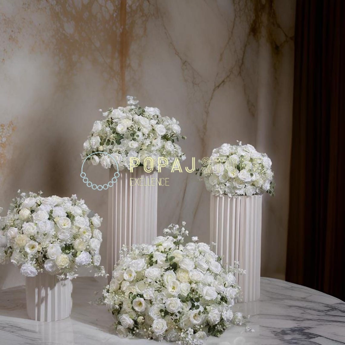 Gypsophila Rose Road Lead Flower Ball Wedding Backdrop Decor White ...