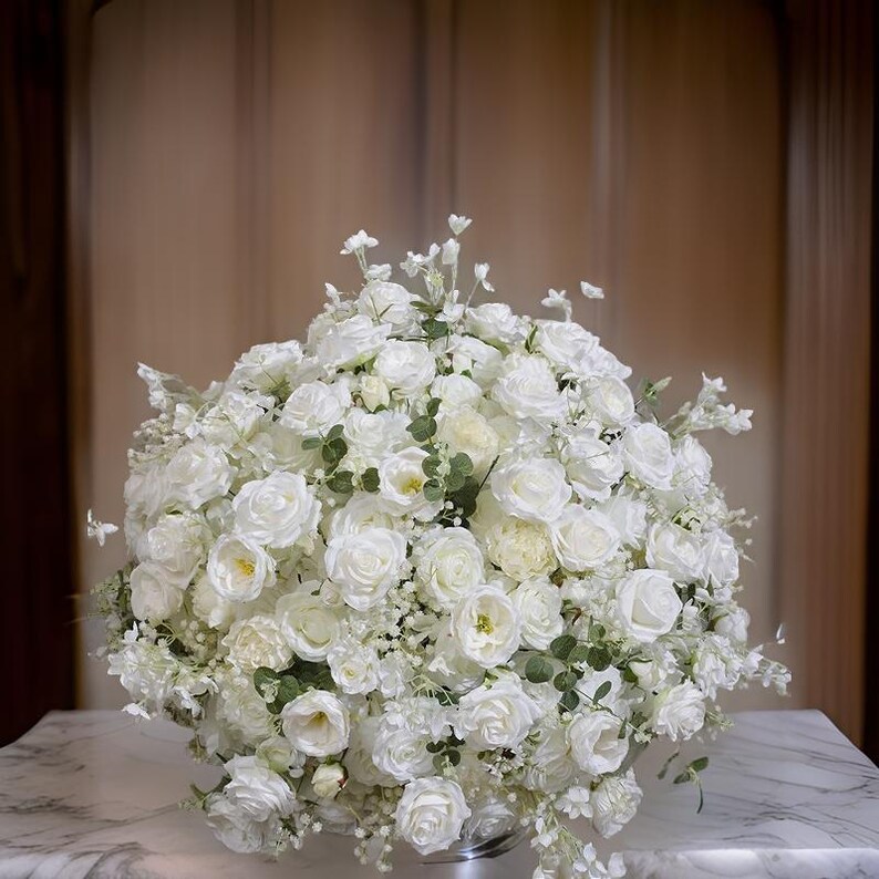 Gypsophila Rose Road Lead Flower Ball Wedding Backdrop Decor White ...