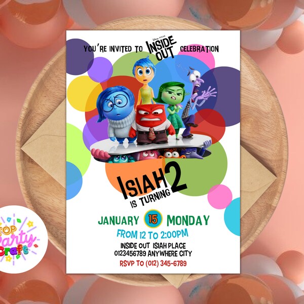 Inside Out Invite - Etsy