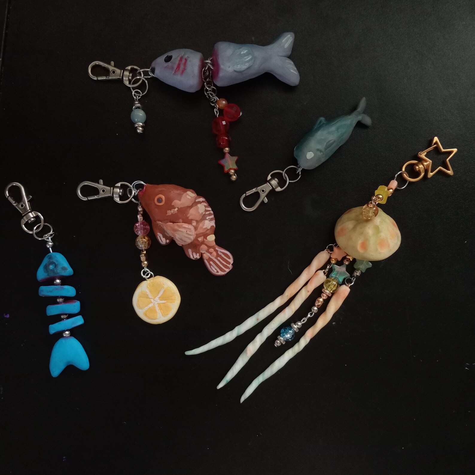Polymer Clay Fish Keychains - Etsy