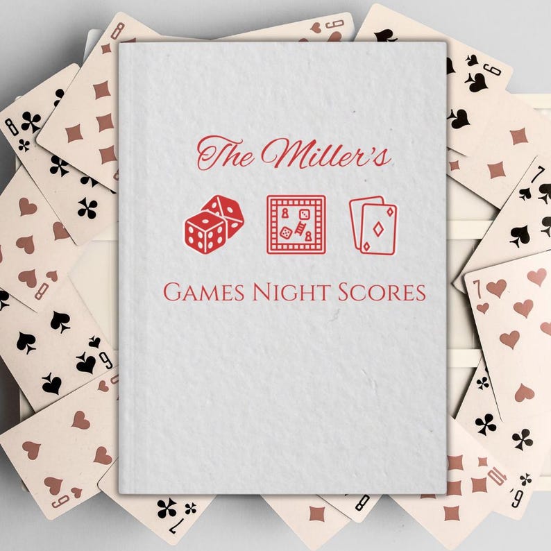 Personalized Family Game Night Score Book Custom Name Game Night Gifts ...