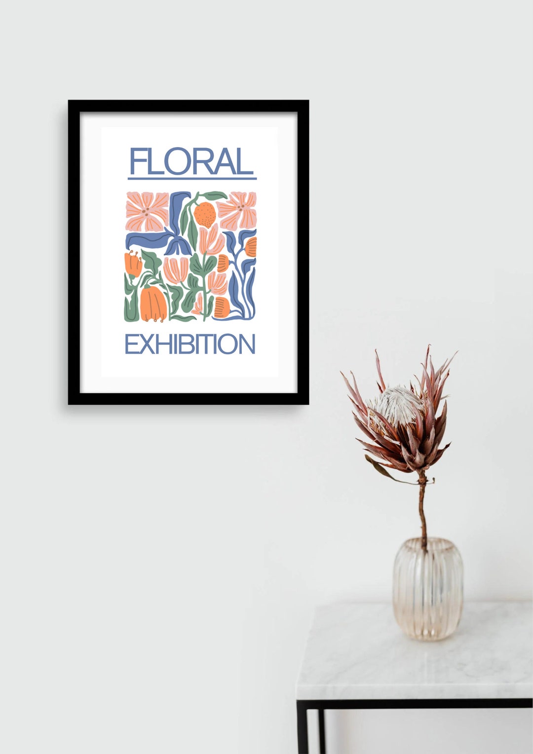 Floral Exhibition Digital Poster, Aesthetic Floral Wall Art, Vintage ...