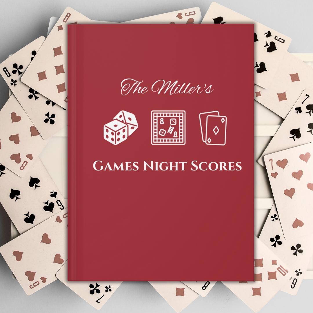 Personalized Family Game Night Score Book Custom Name Game Night Gifts ...